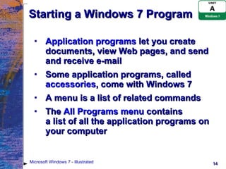 Windows 7 - Unit A | PPT
