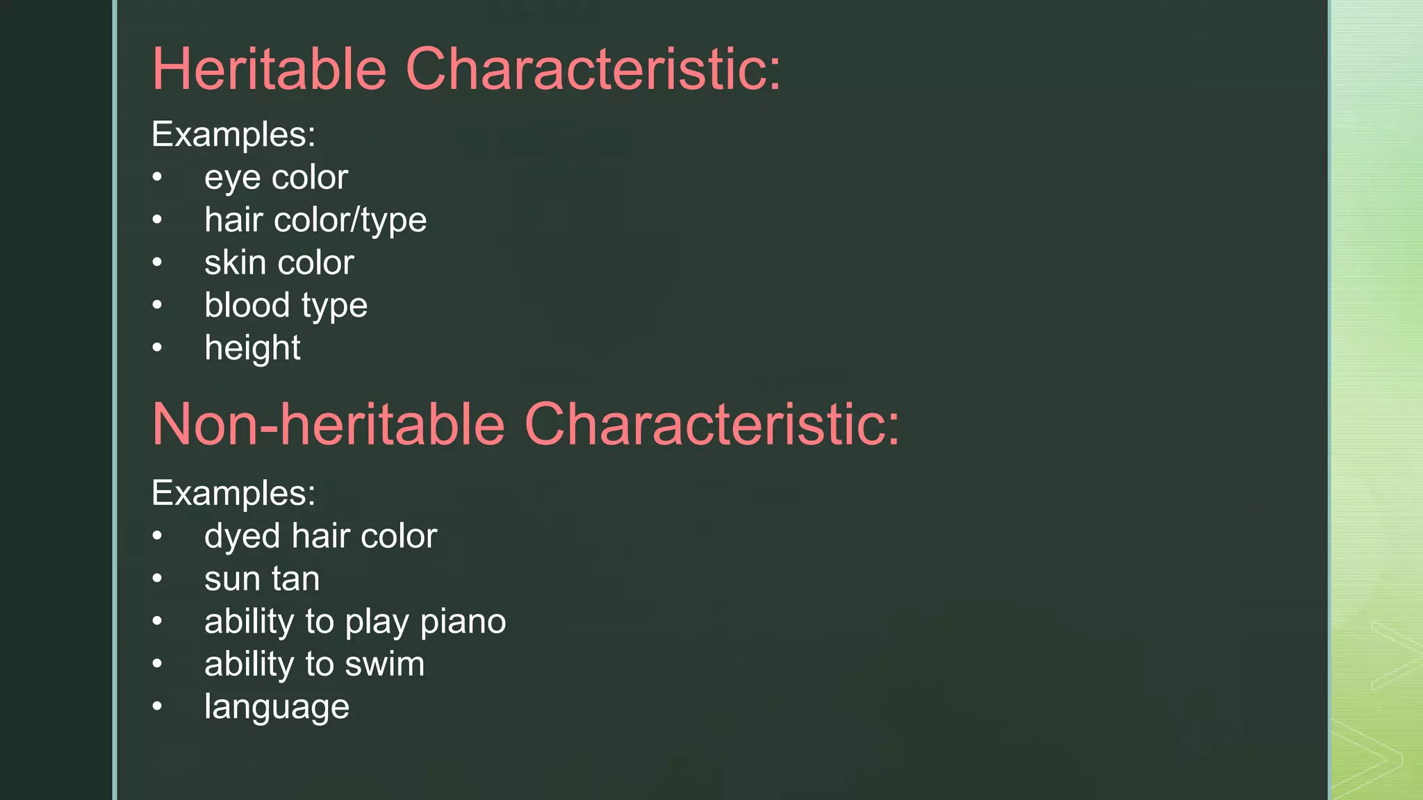 Unit a biologicaldiversitynotes(heritability) | PPTX