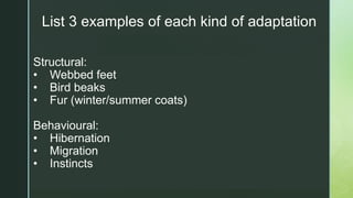 Unit a interactionsandecosystems(adaptations) | PPT