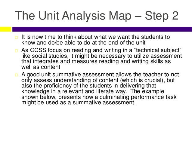 Unit Analysis Map Overview