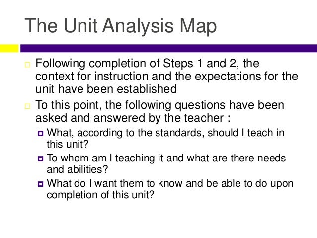 Unit Analysis Map Overview