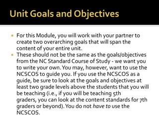 Unit and lesson plan development | PPTX | Homework and Study | Education