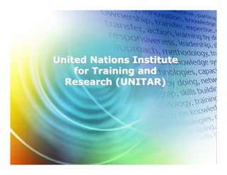 United Nations Institute for Training and Research (UNITAR) | PDF