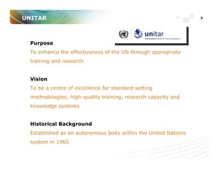 United Nations Institute for Training and Research (UNITAR) | PDF
