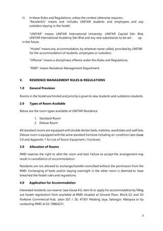 UNITAR HOSTEL MANUAL | DOCX