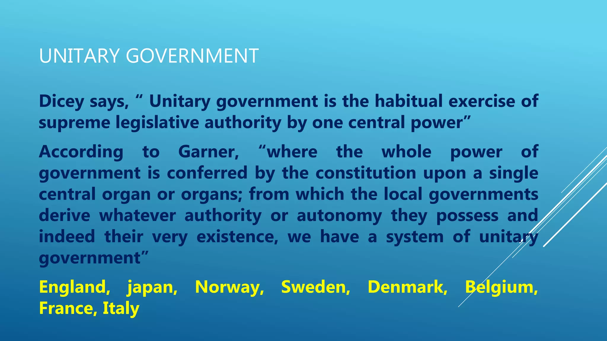 Unitary and federal government | PPTX