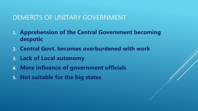Unitary and federal government | PPTX | Civic affairs | Politics