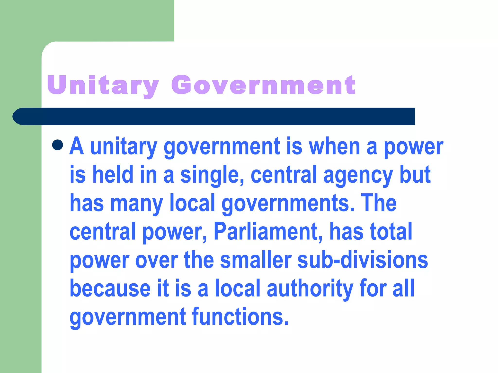 Unitary Government | PPT