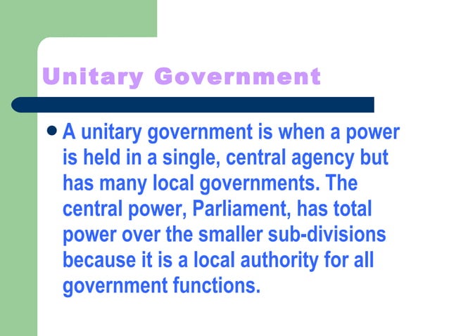 Unitary Government | PPT