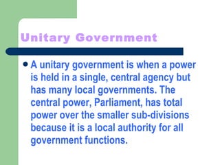 Unitary Government | PPT | Free Download