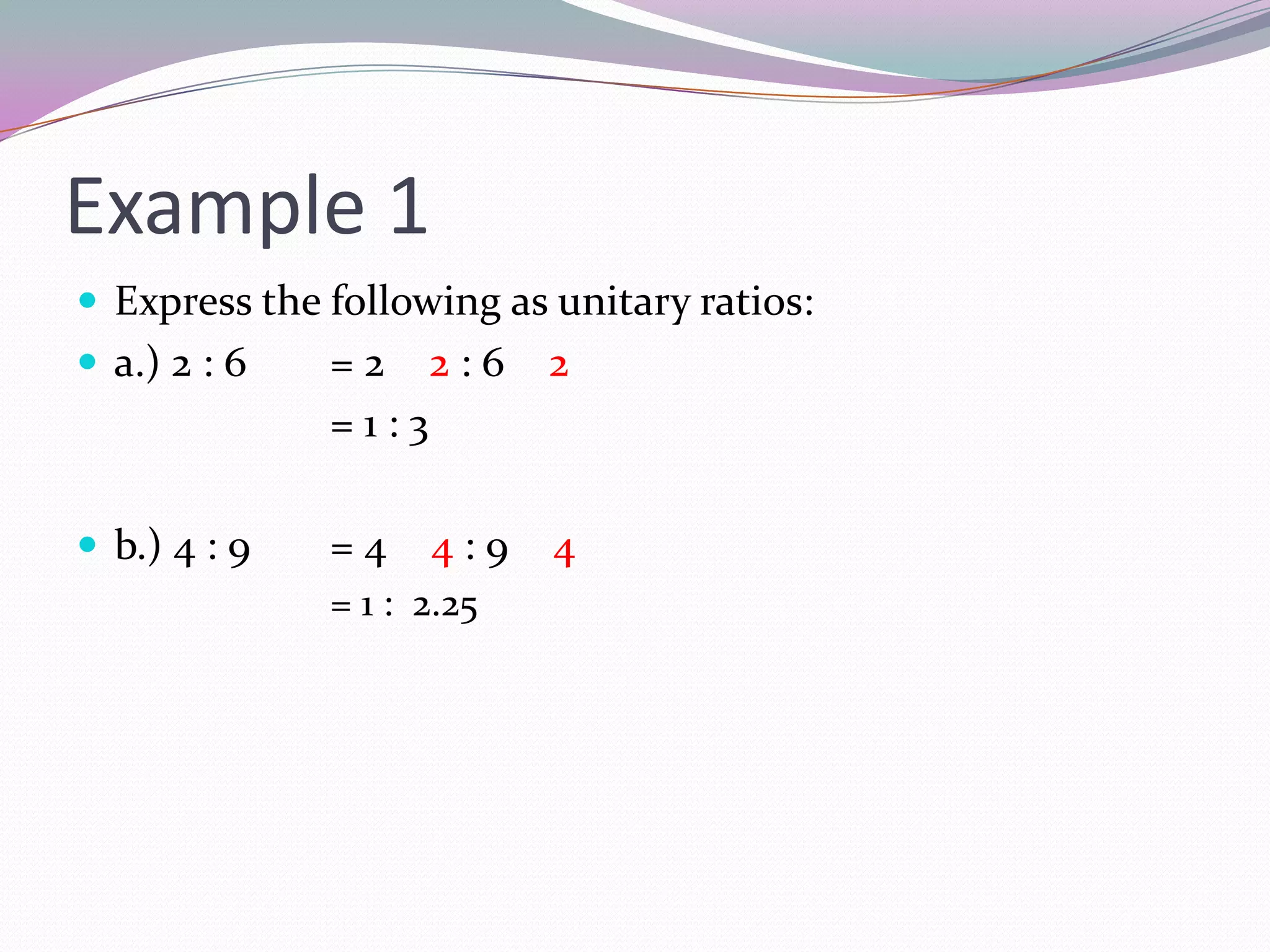 Unitary ratio, direct and inverse proportions | PPTX