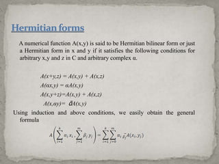 Unitary spaces | PPT