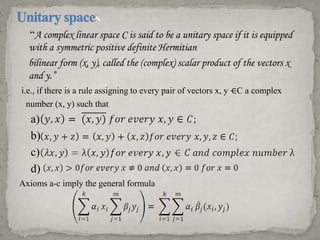 Unitary spaces | PPT