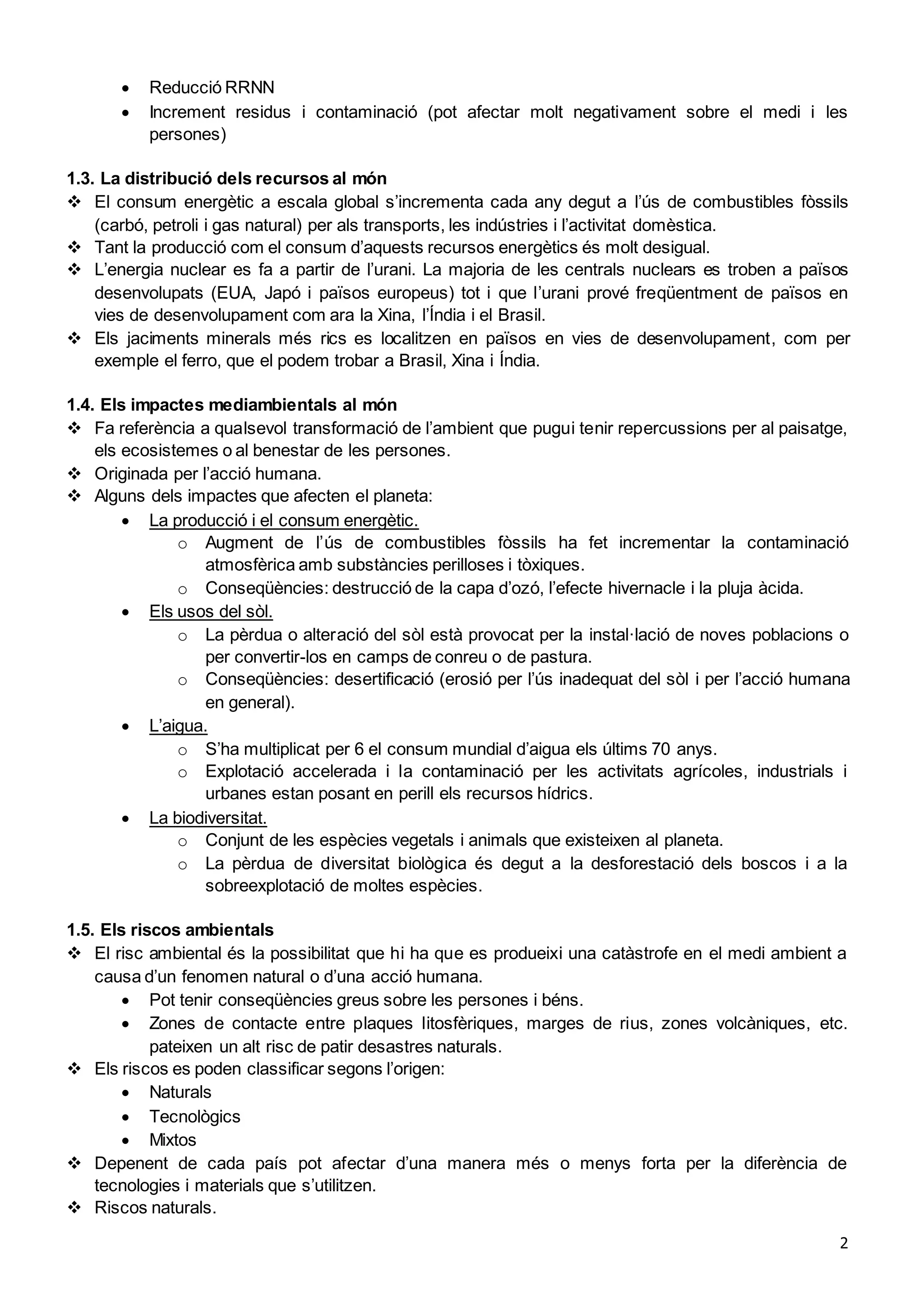 Unitat 13 geografia 2n Batx (Vicens Vives) | DOCX