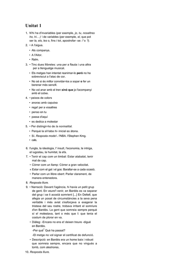 Unitat 1 Solucions | PDF