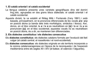 Unitat 2. els dialectes de la llengua catalana | PPT
