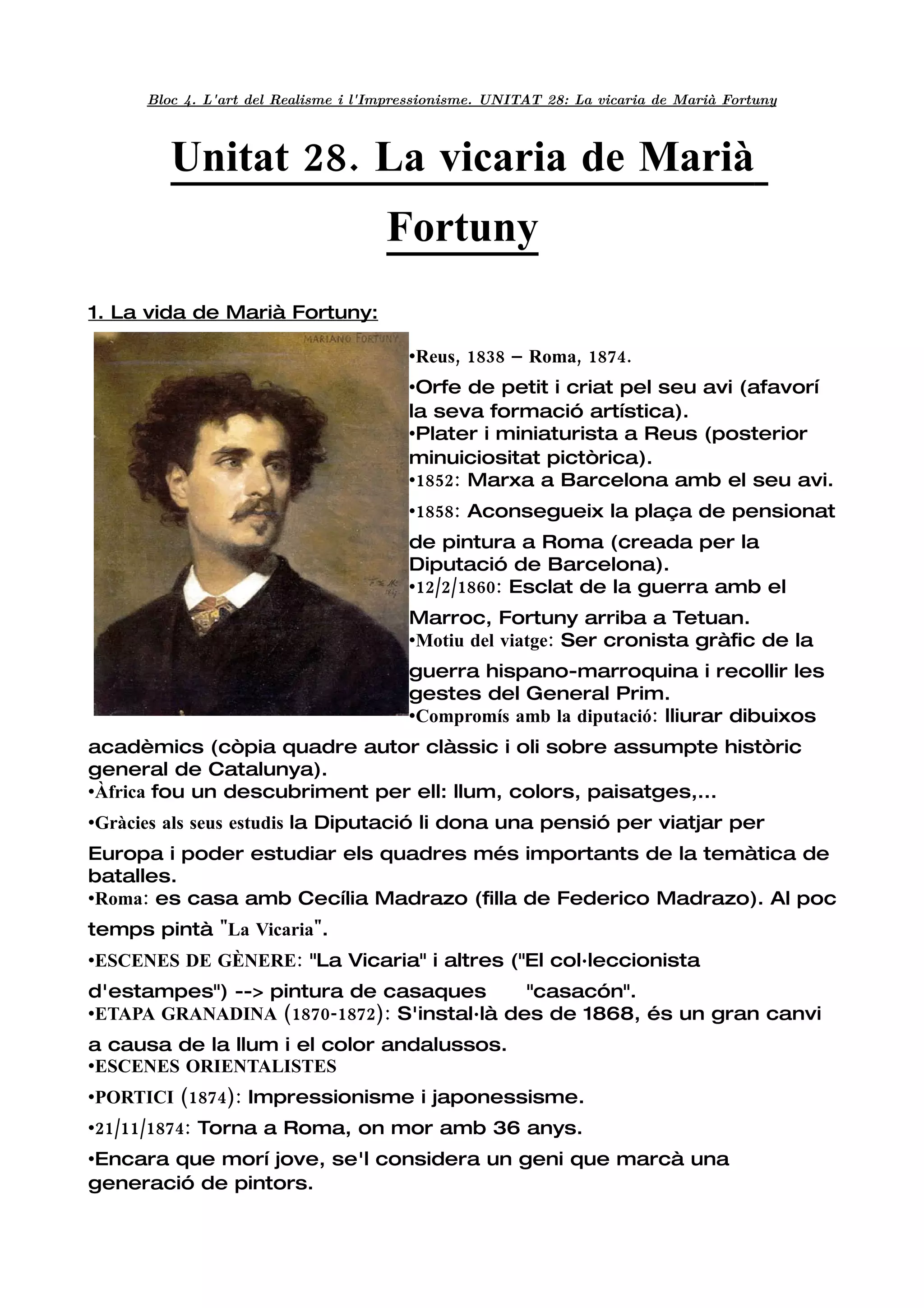 Unitat 28 La Vicaria De Marià Fortuny | ODT