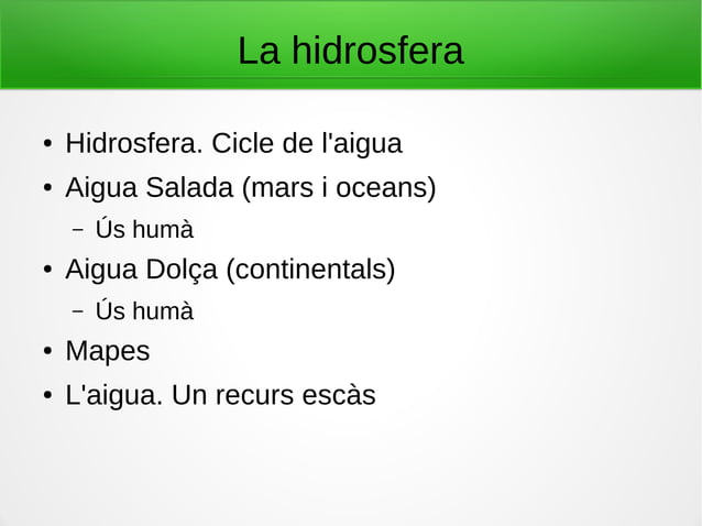 Unitat 3. la hidrosfera | ODP