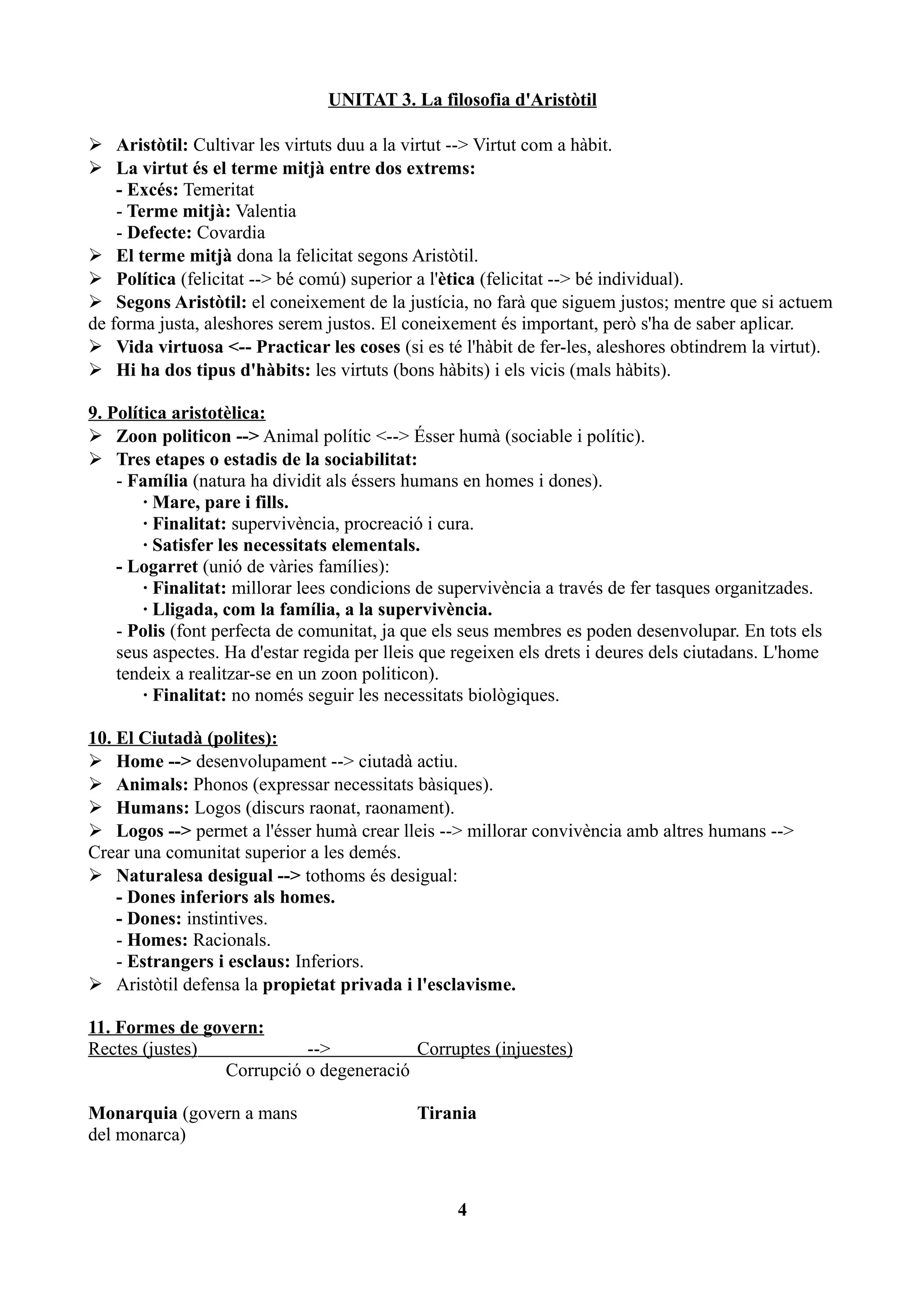 Unitat 3 La Filosofia D AristòTil | PDF