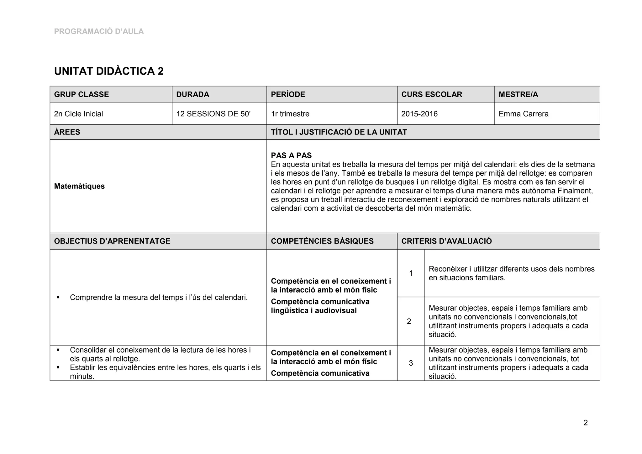 PAS A PAS Unitat didactica 2n curs CI | PDF