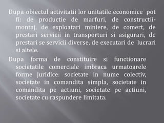 Unitati economice - Clasificare | PPTX