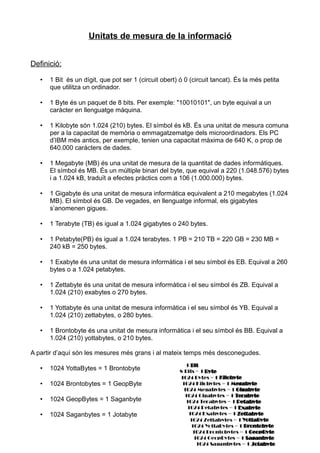 Unitats de mesura | PDF