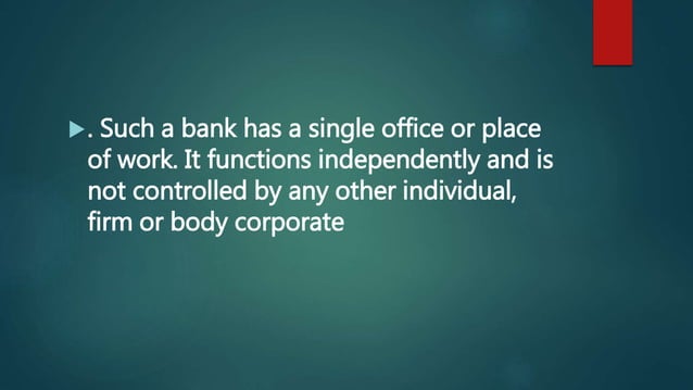 Unit banking | PPTX | Business Banking & Finance | Business