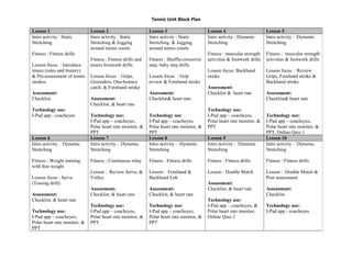 Unit block plan | DOC | Tennis | Sports