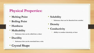 Unit b matter and chemical change notes | PPTX