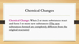 Unit b matter and chemical change notes | PPTX