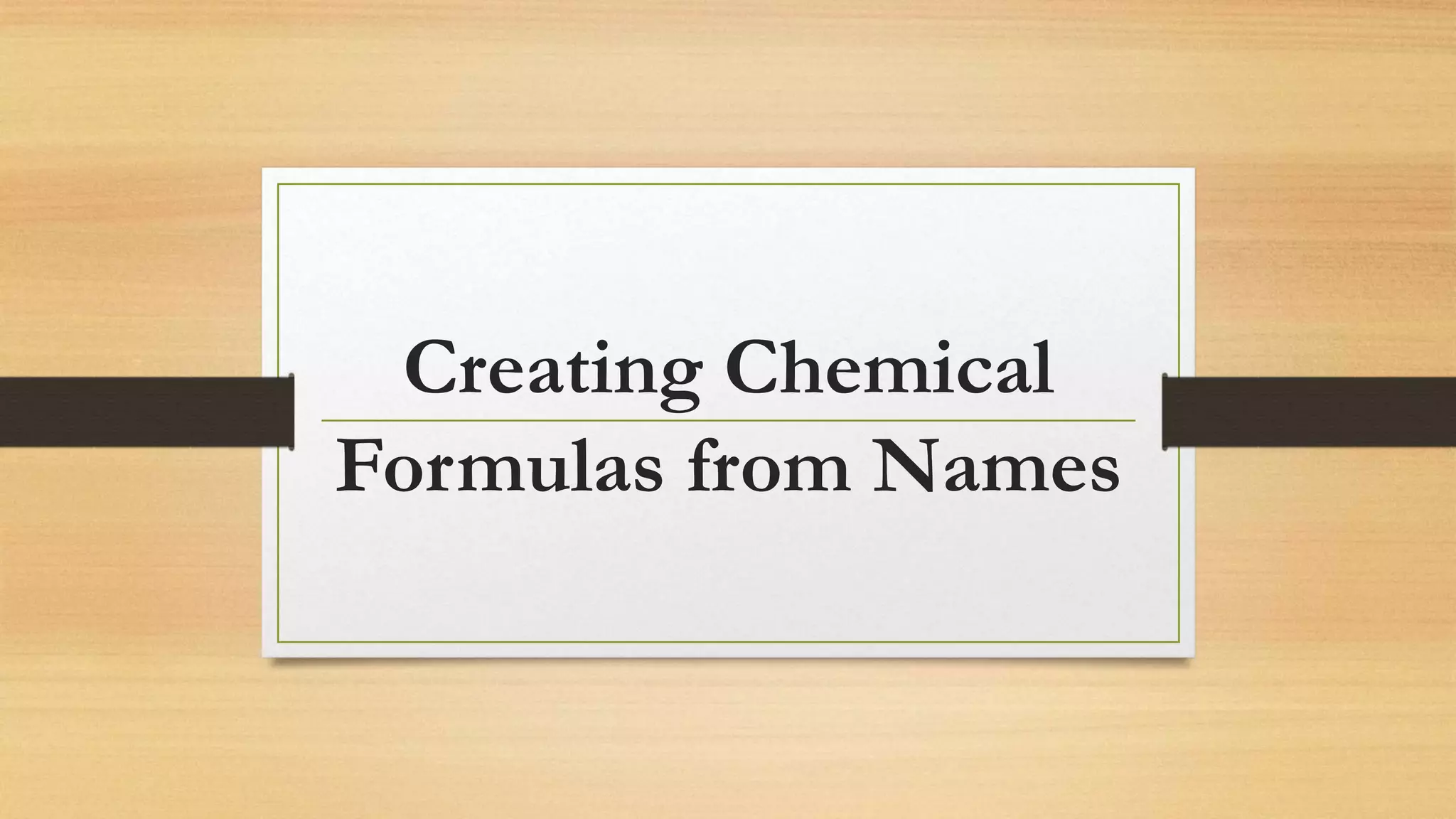 Unit b matter and chemical change notes (creating formulas) | PPT