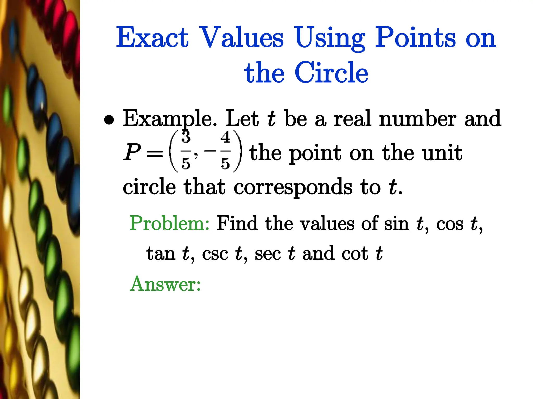 unit_circle_lesson_in trigonometric functions | PPT
