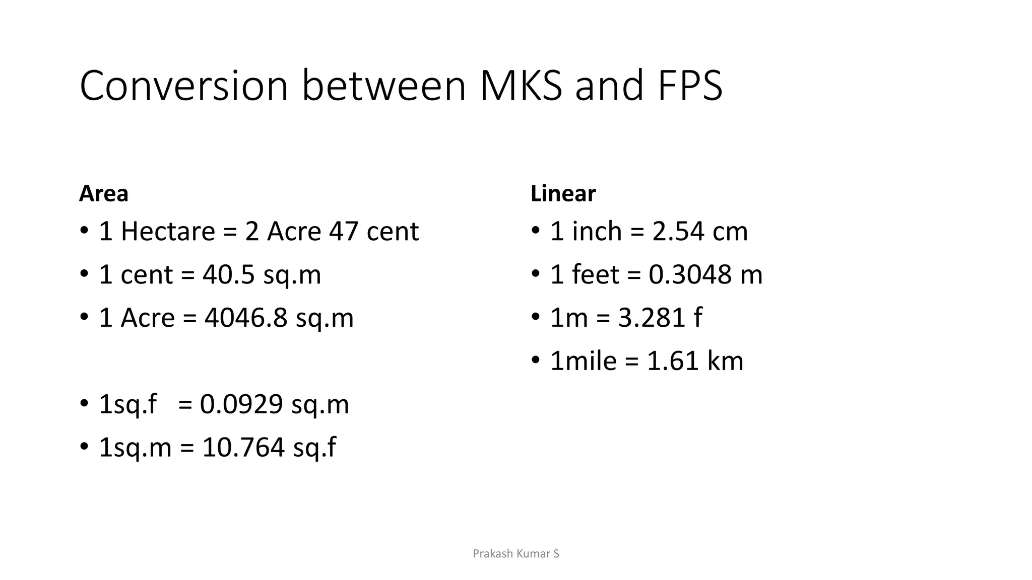 Unit conversion for Civil Engineers | PPSX