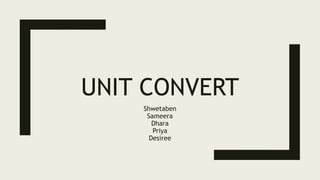 Unit Converter-Python Code and Explaination | PPTX