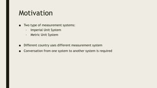 Unit Converter-Python Code and Explaination | PPTX