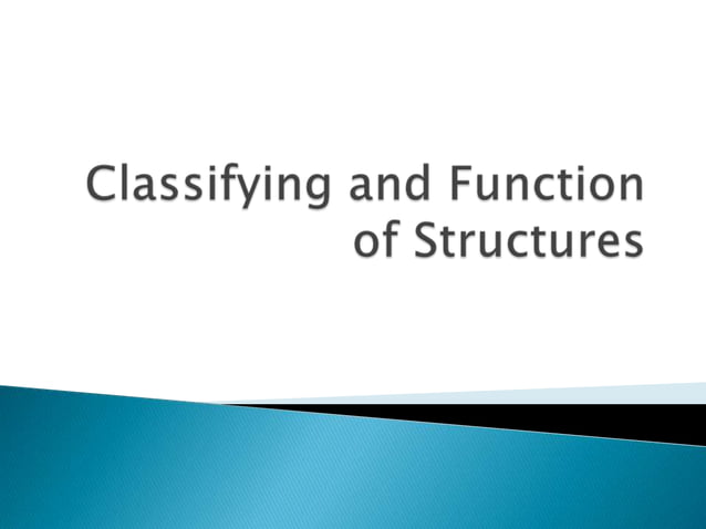 Unit d -section 1.1-1.2 -- classifying and function of structures ...