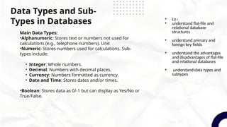 unit database IGCSE summary for unit 18-1 | PPT