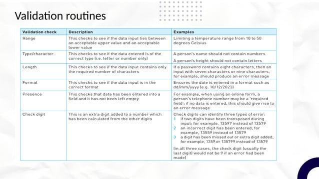 unit database IGCSE summary for unit 18-1 | PPT