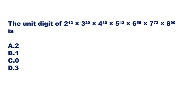 Unit Digit questions for ssc, railways and csat | PPTX | Education
