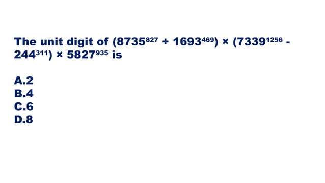 Unit Digit questions for ssc, railways and csat | PPTX | Education