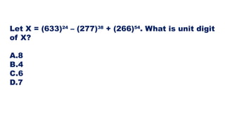 Unit Digit questions for ssc, railways and csat | PPTX