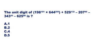 Unit Digit questions for ssc, railways and csat | PPTX