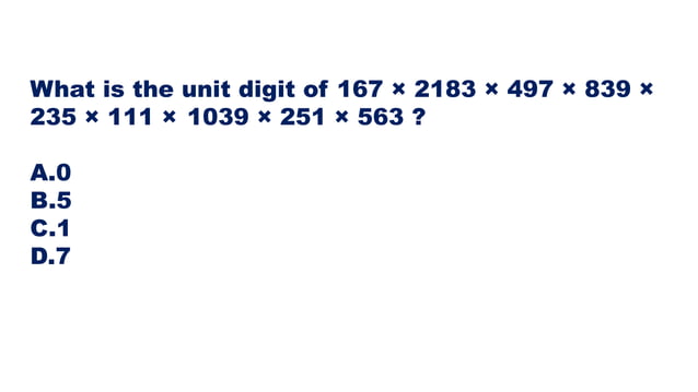 Unit Digit questions for ssc, railways and csat | PPTX | Education