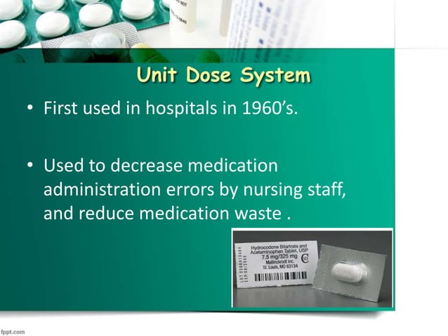 Unit dose system | PPTX | Pharmaceutical Industry | Industries