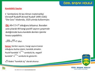 8. Sınıf Matematik Ünite 2 Kareköklü Sayılar | PPT