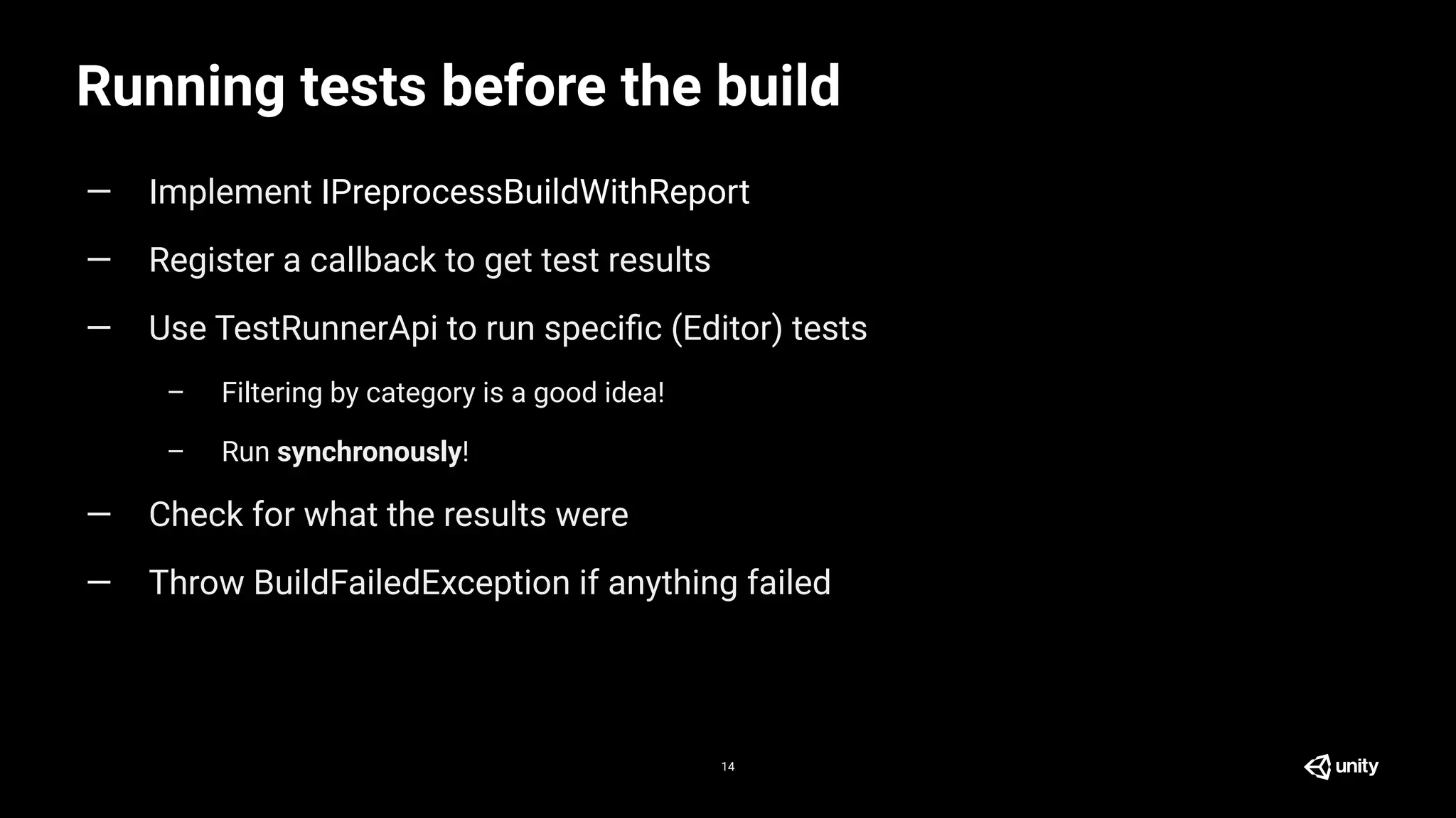 QA your code: The new Unity Test Framework – Unite Copenhagen 2019 | PPT