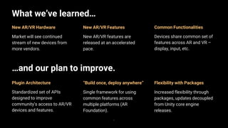 Unity XR platform has a new architecture – Unite Copenhagen 2019 | PPTX