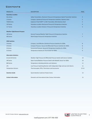 United Electric Controls Product Catalog | PDF