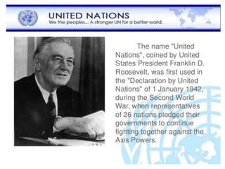 "The United Nations: Promoting Global Cooperation and Peace" | PPTX