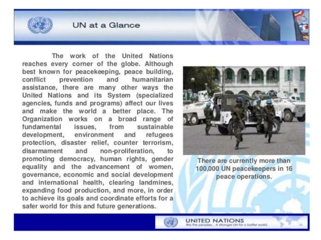 "The United Nations: Promoting Global Cooperation and Peace" | PPTX